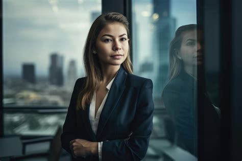 Premium Ai Image Beautiful Legal Secretary Standing In Front Of A