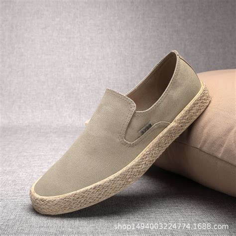 봄 가을 패션 남성 캔버스 신발 Espadrilles 남성 캐주얼 슬립 통기성로 퍼스 남성 플랫 슈즈 Zapatos Hombre남성용 캐주얼 신발 Aliexpress