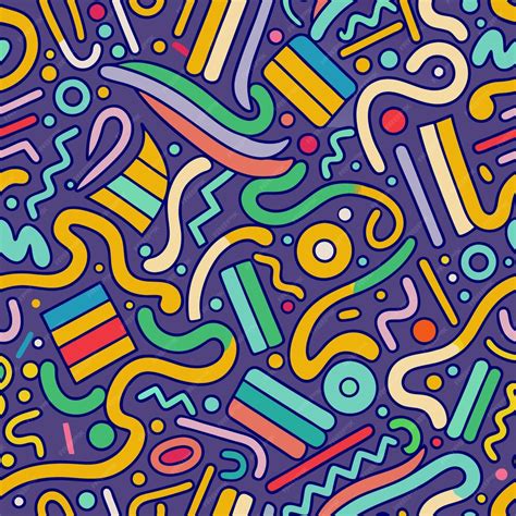 Abstract Colorful Shapes Seamless Pattern Fun Modern And Geometric Premium Ai Generated Vector
