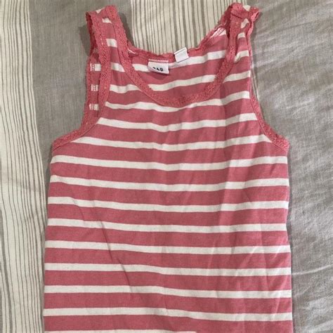 Cute Gap Striped Lace Cami Tank Top Best Fits An Xs Depop