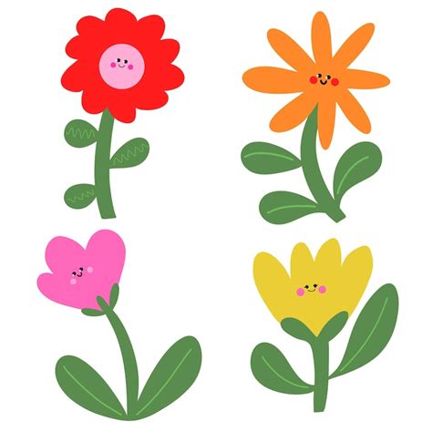 귀여운 꽃 일러스트 이미지 Freepik에서 무료 다운로드