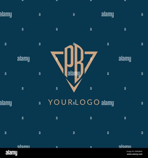 Pb Logo Initials Triangle Shape Style Creative Logo Design Vector