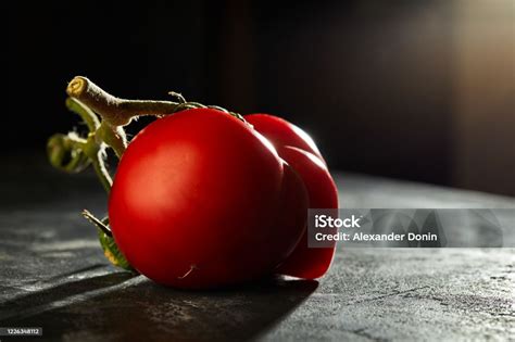 못생긴 과일이나 야채 심하게 변형 된 돌연변이 토마토 음식 점은 대부분 최고 품질의 과일과 채소를 선호합니다 못생긴 과일은 수요가 높지 않습니다 0명에 대한 스톡 사진 및
