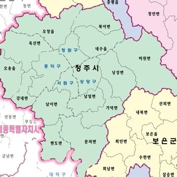 위메프플러스 충청북도 읍면 행정구역도 150x210cm 일반 암막천 대형 충북 행정 구역 경계 지도 전도 행정구역지도