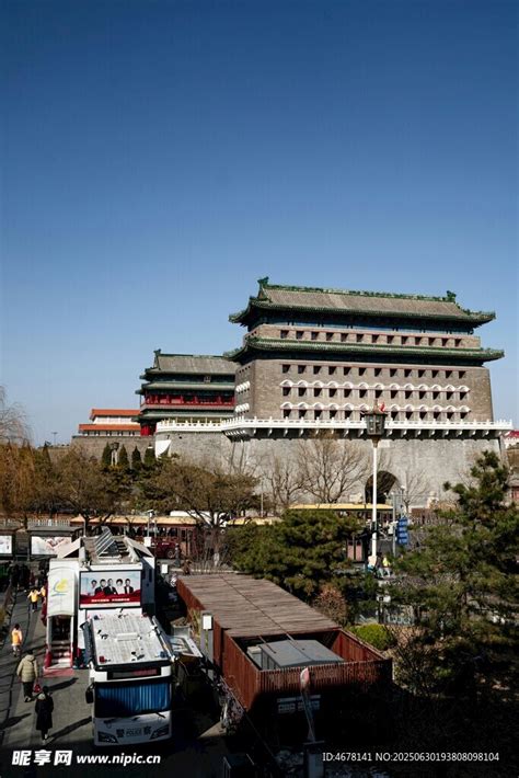 北京前门箭楼街景摄影图建筑摄影建筑园林摄影图库昵图网