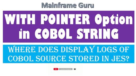 With Pointer Option In Cobol String Display Statement In Cobol