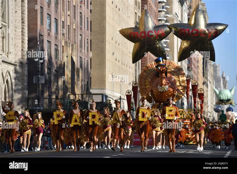 The Tom Turkey Float Leads The Way Down Central Park West During The