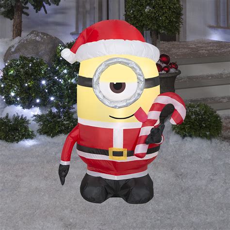Gemmy Christmas Airblown Inflatable Inflatable Minion Stuart Licking Candy Cane 35 Ft Tall