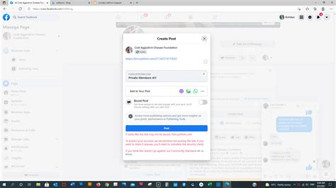 we are getting a security error message when posting our jotform link