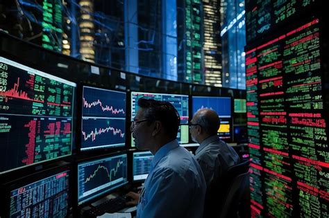 Dynamic Stock Market Surge At Night Premium Ai Generated Image