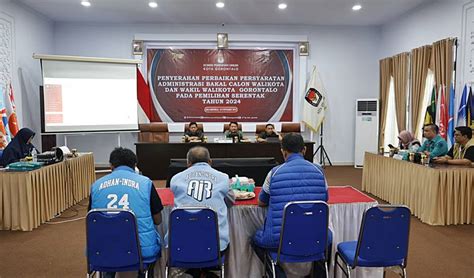 KPU Terima Dokumen Perbaikan Empat Bapaslon Pilkada Kota Gorontalo 2024