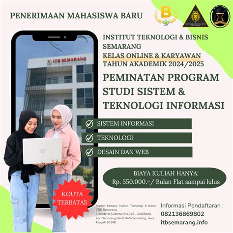 Biaya Kuliah Jurusan Sistem Dan Teknologi Informasi Kampus Institut Teknologi Dan Bisnis Itb