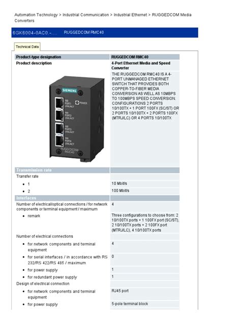 rmc40 datasheet power supply ethernet