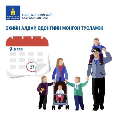 Есдүгээр сард хүүхдийн мөнгө тэтгэвэр тэтгэмж олгох ХУВААРЬ