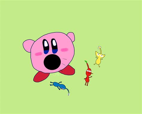 Kirby Inhaling Some Pikmin By Breadlysteadly On Deviantart