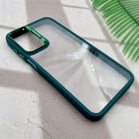 قاب گوشی Galaxy A15 سامسونگ دور سیلیکونی Case Pro اورجینال شفاف متال سبز کد 12634 قاب سنتر
