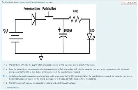 Solved For The Circuit Shown Below When The Push Button