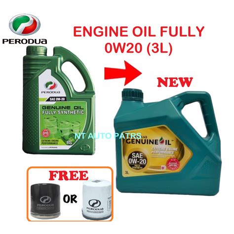 Perodua Engine Oil 0w20 0w 20 Fully Synthetic 3l Perodua Oil Filter Bezza Axia Myvi