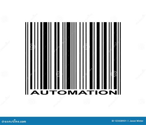 Automation Barcode Stock Vector Illustration Of Robot 123438931