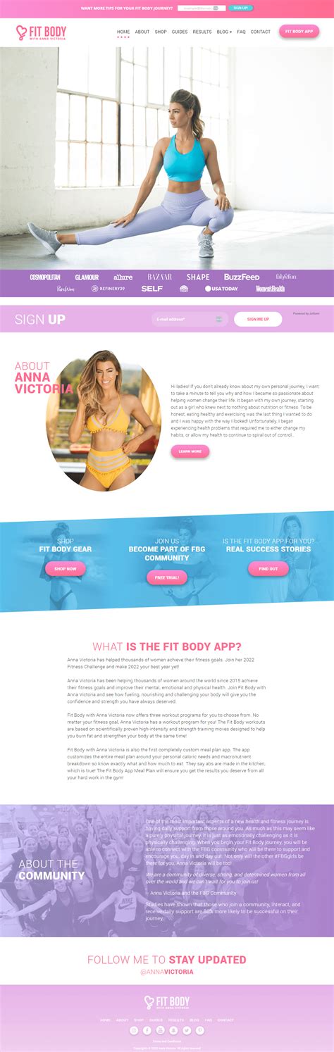 Anna Victoria Personal Trainer Landing Page Optimizepress