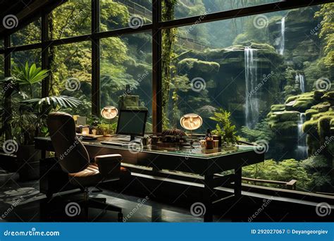 Home Office Modern Workspace With A Computer Desk And Natural Light