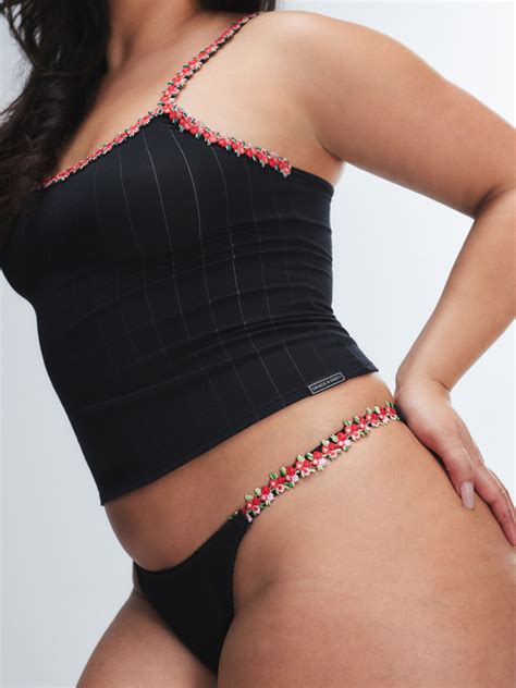 Sleek Stitch Modal Rosette Trim String Bikini Panty Savage