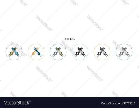 Xifos Icon In Filled Thin Line Outline And Stroke Vector Image