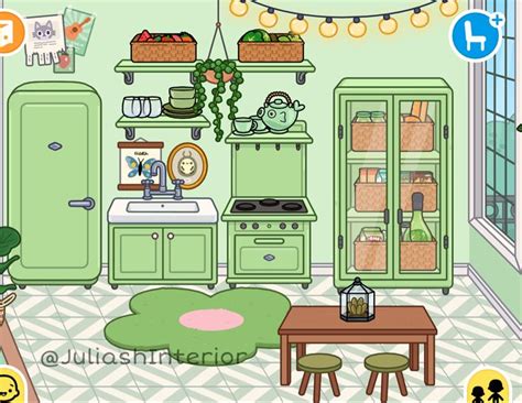 Green Kitchen Toca Boca Винил декор Зеленая кухня Комната зеленого