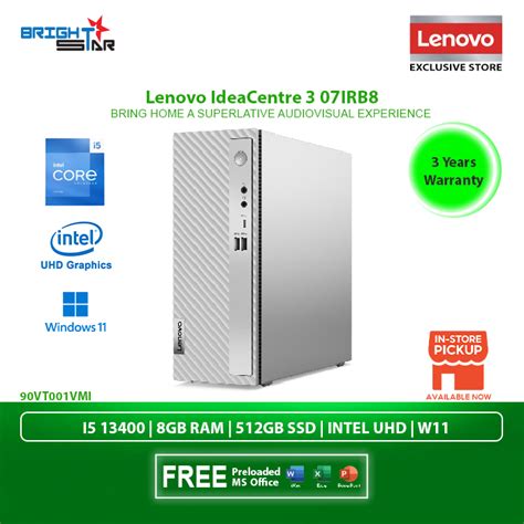 Lenovo Ideacentre Irb I I Th Gb Ram Gb Ssd Intel Uhd W Ms Office