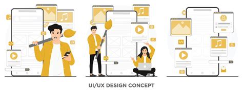 Flat Ui Ux Ui Ux Design Concept Illustrator 45740080 Vector Art At Vecteezy