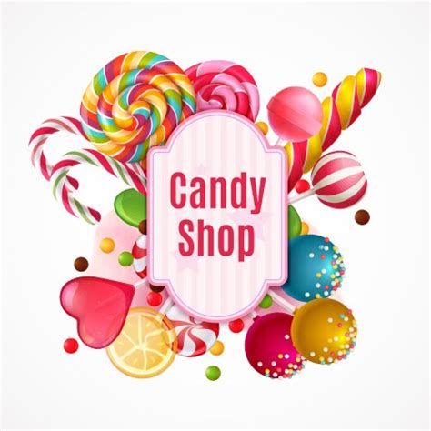 Colorful Candy Round Frame Royalty Free Vector Image