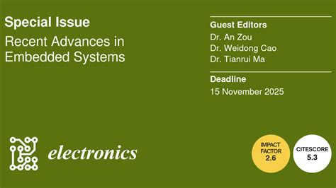 Call For Papers Special Issue On Recent Advances In Embedded Systems