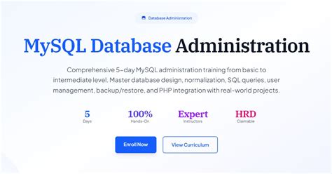 Mysql Database Administration Training Course Basic To Intermediate