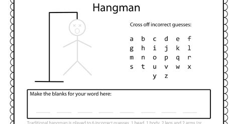 Hangman Template Be Inspirational
