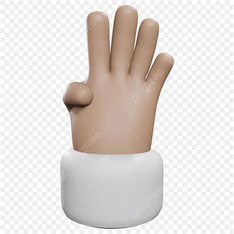 Hand Gesture 3d Transparent PNG 3d Hand Gesture Four Sign Hands 3d