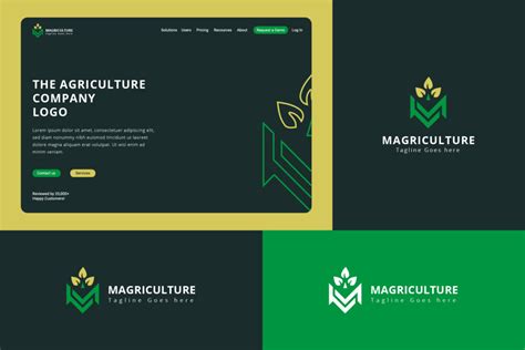 M Letter Tree Agriculture Logo MasterBundles