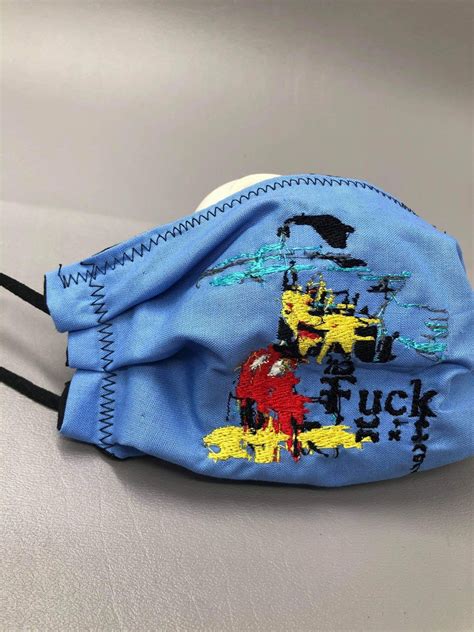 Mask Glitched Mickey Mouse Fuck Filtered Blue Disney Etsy