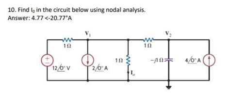 solved 10 find i0 in the circuit below using nodal