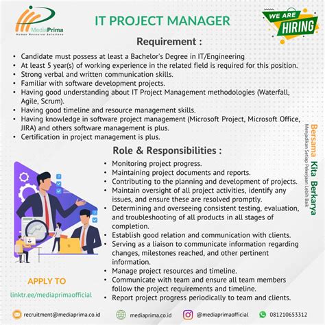 Lowongan It Project Manager Media Prima Hr Solutions