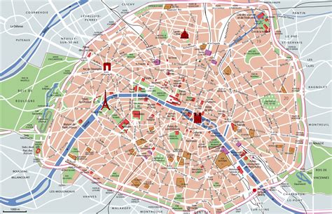 Printable Paris Tourist Attractions Map