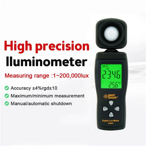 As803 Handheld Digital Lux Meter Luminance Tester Light Meter 1 200000