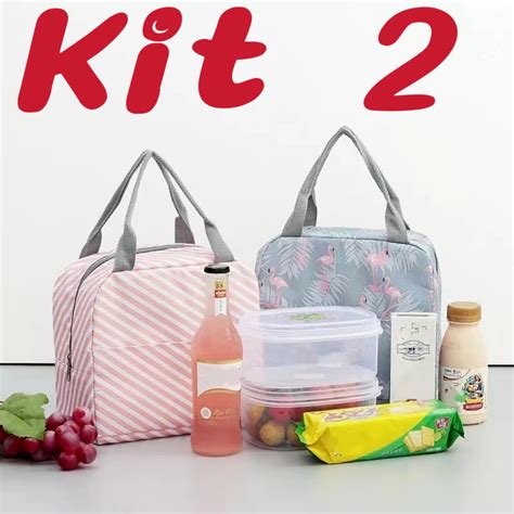 Kit 2 Bolsa Térmica Portátil Isolamento Térmico De Desenho Shopee