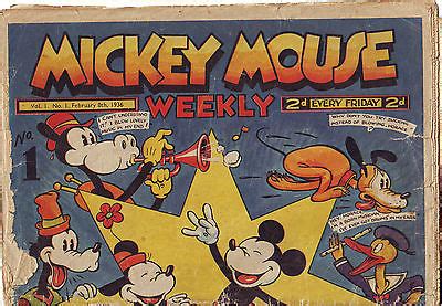 Comicsvalue MICKEY MOUSE WEEKLY NUMBER ONE FEB British English First ISSUE RARE