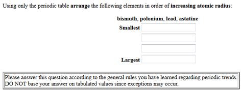 Solved Using Only The Periodic Table Arrange The Following