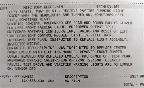 DRL Parking Light Strip Error Volkswagen ID Forum