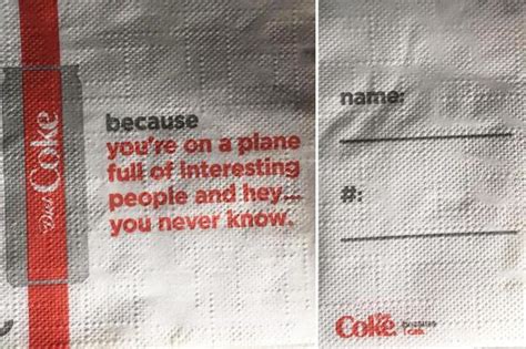 Deltas New Diet Coke Napkins Branded Creepy For Encouraging