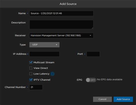 Adding and Editing Sources