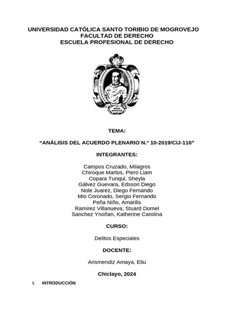 Acuerdo Plenario 10 2019 Cij 116 Pdf Crímenes Crimen Y Violencia