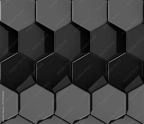 Black Hexagon Pattern For 3d Futuristic Wallpaper Design Stock