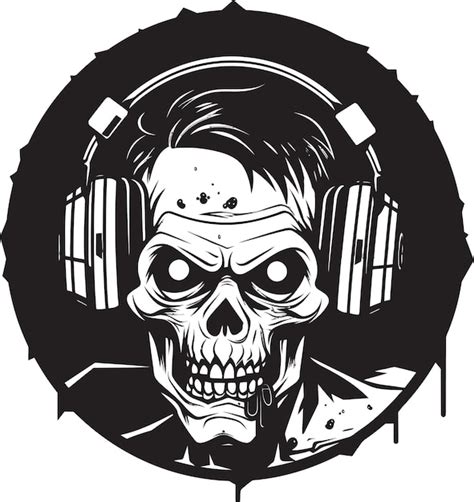 Premium Vector Zombie Dj Spin Vector Icon Macabre Music Mixer Zombie